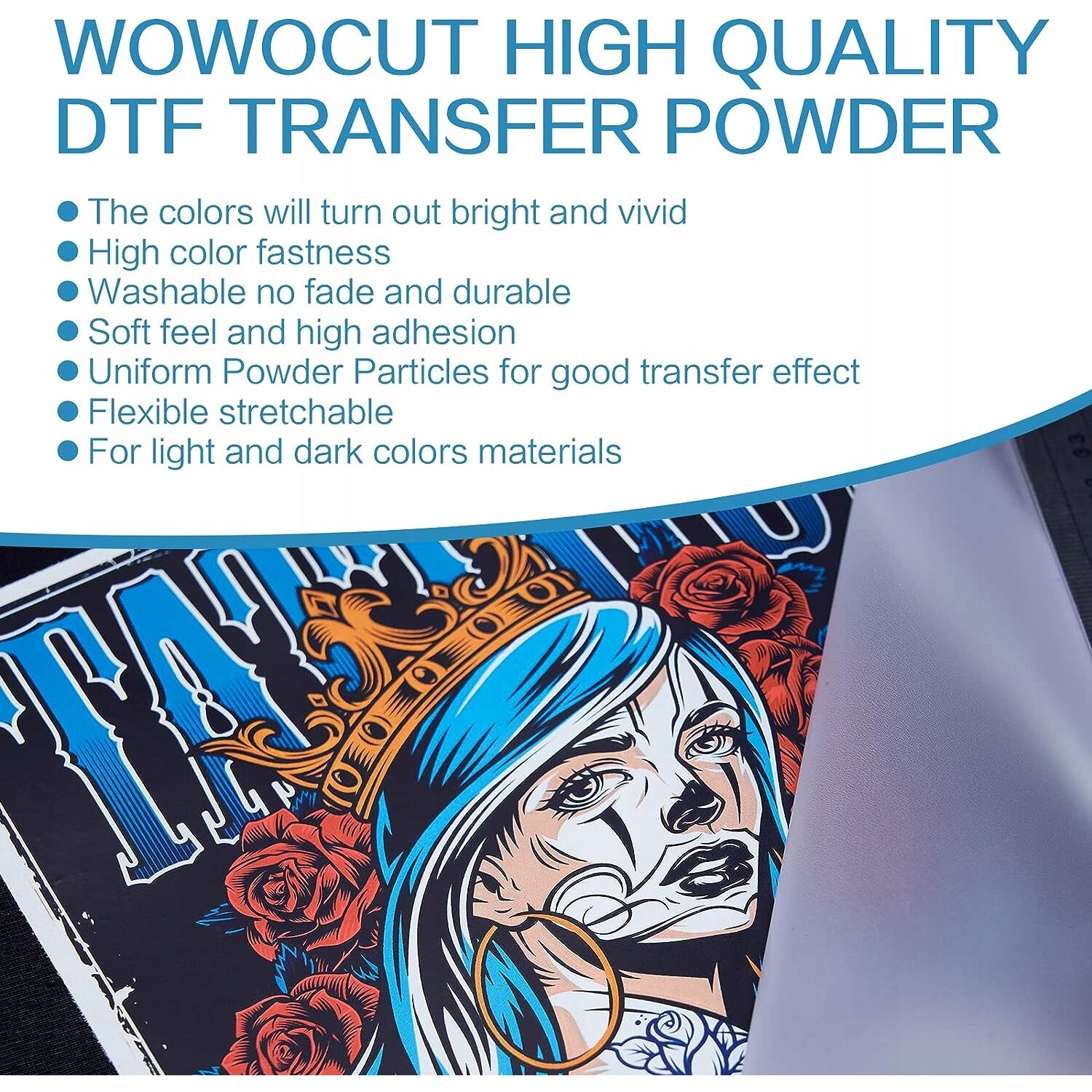 Pudra adeziva transfer, Wowocut, Alb, 500 g - eMAG.ro