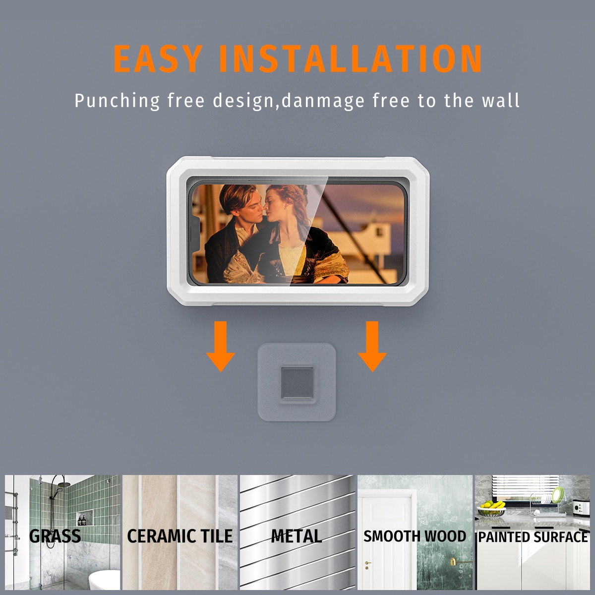 Suport de perete pliabil si reglabil pentru telefon, Alb - eMAG.ro