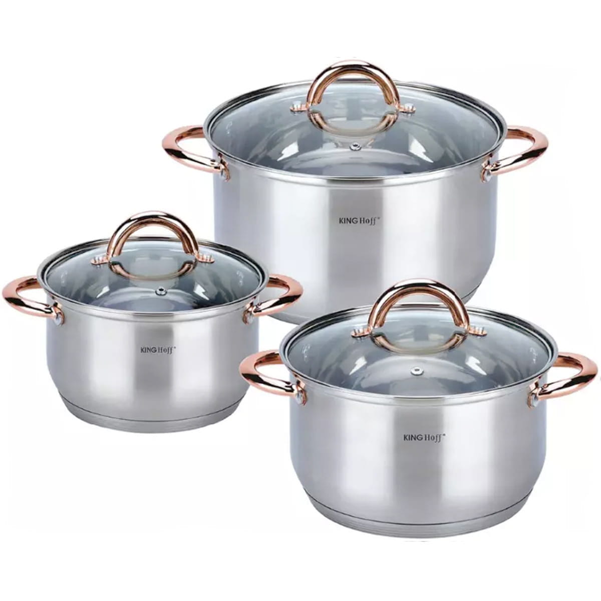 Set de oale din otel Kinghoff, 6 elemente, Kh-1762, Rosegold - eMAG.ro