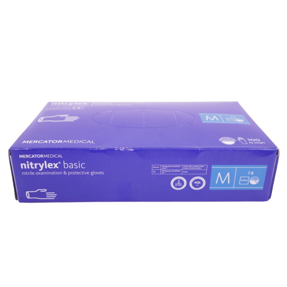 Manusi Mercator Nitrylex Basic Blue M 100BUC/SET - eMAG.ro