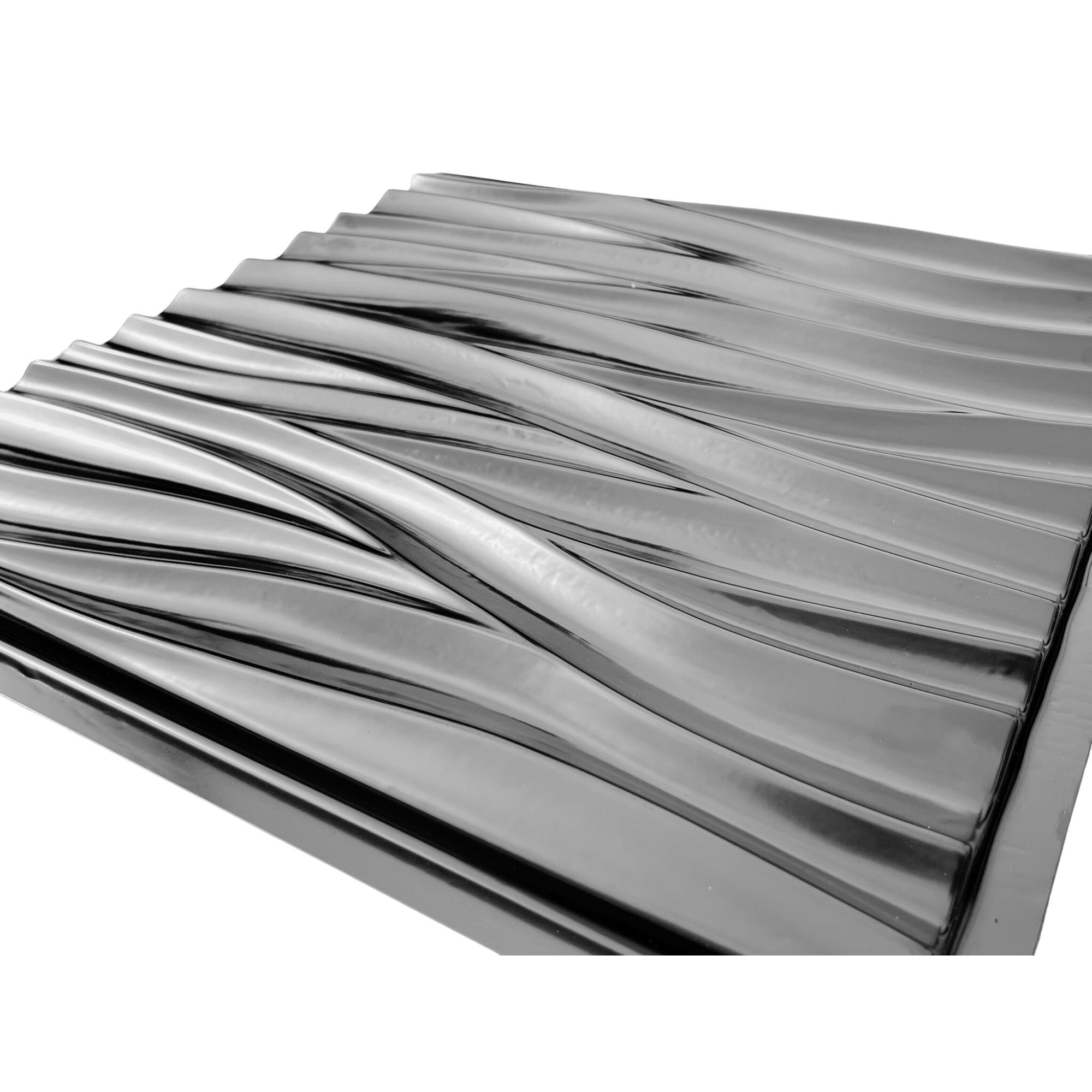 Matrita panou decorativ 3D, model Cursi, plastic ABS, negru, 50x50cm ...