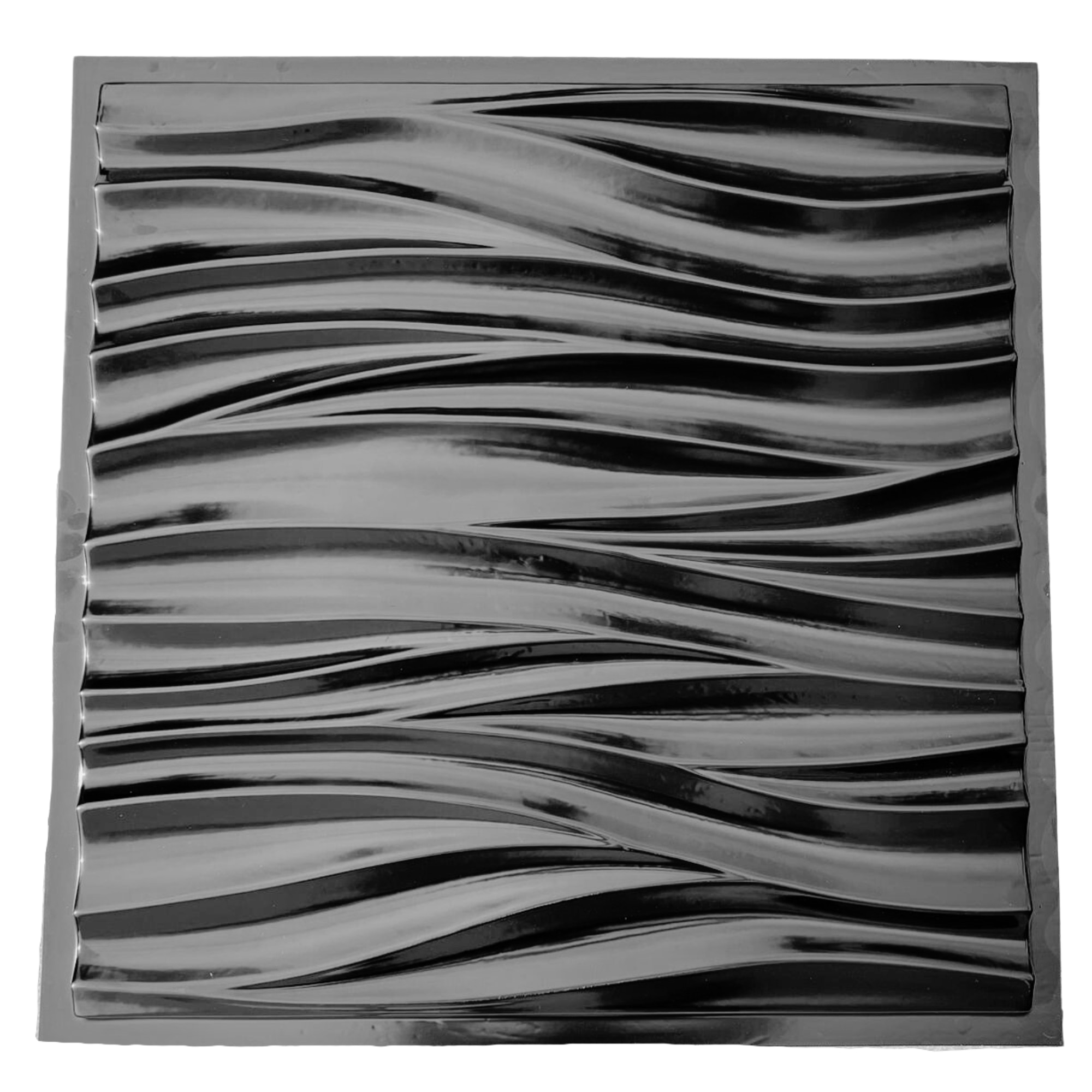 Matrita panou decorativ 3D, model Cursi, plastic ABS, negru, 50x50cm ...