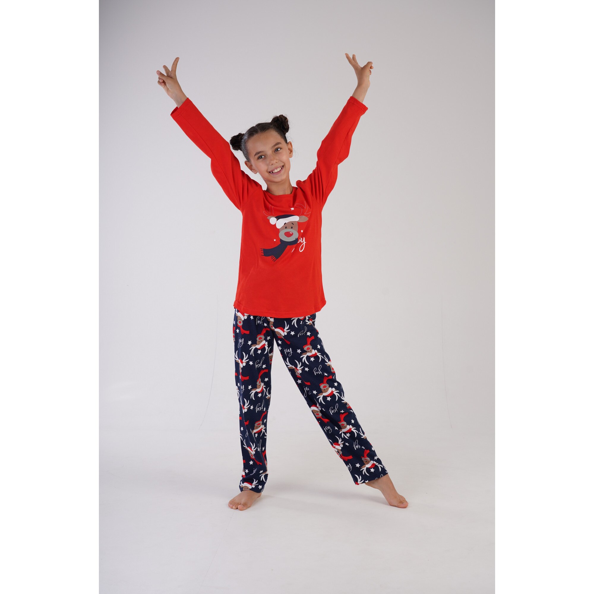 Pijamale copii, fetite, Vienetta, model Craciun - Joe the Reindeer ...