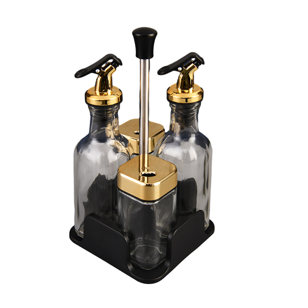 Set 4 piese Oliviera sticla, At Performance, cu suport, pentru sare ...