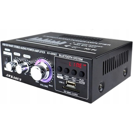 Mini amplificator audio, Awkaqun, 400W, USB, Negru - eMAG.ro