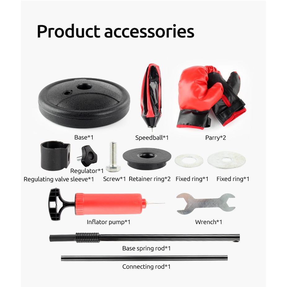 Set de box pentru copii, Kaypsre, Piele ecologica/ABS, +3ani, Rosu ...