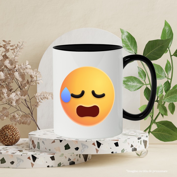 Cana Cu Emoticon, Emoji, Suparare, Fata Trista, Multicolor 330 ml ...