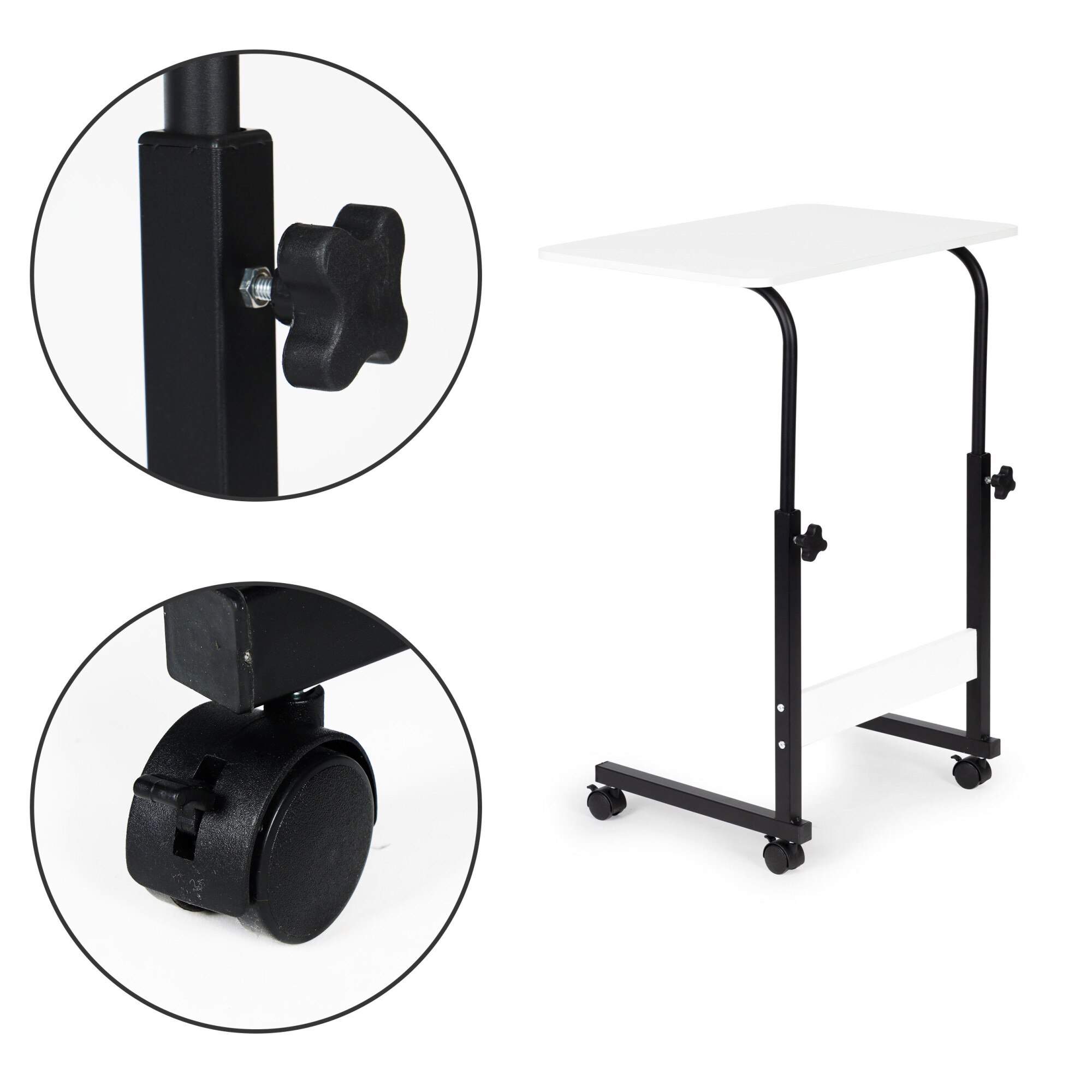 Birou mobil Modernhome, Metal, 43x39x83 cm, Negru/Alb - eMAG.ro