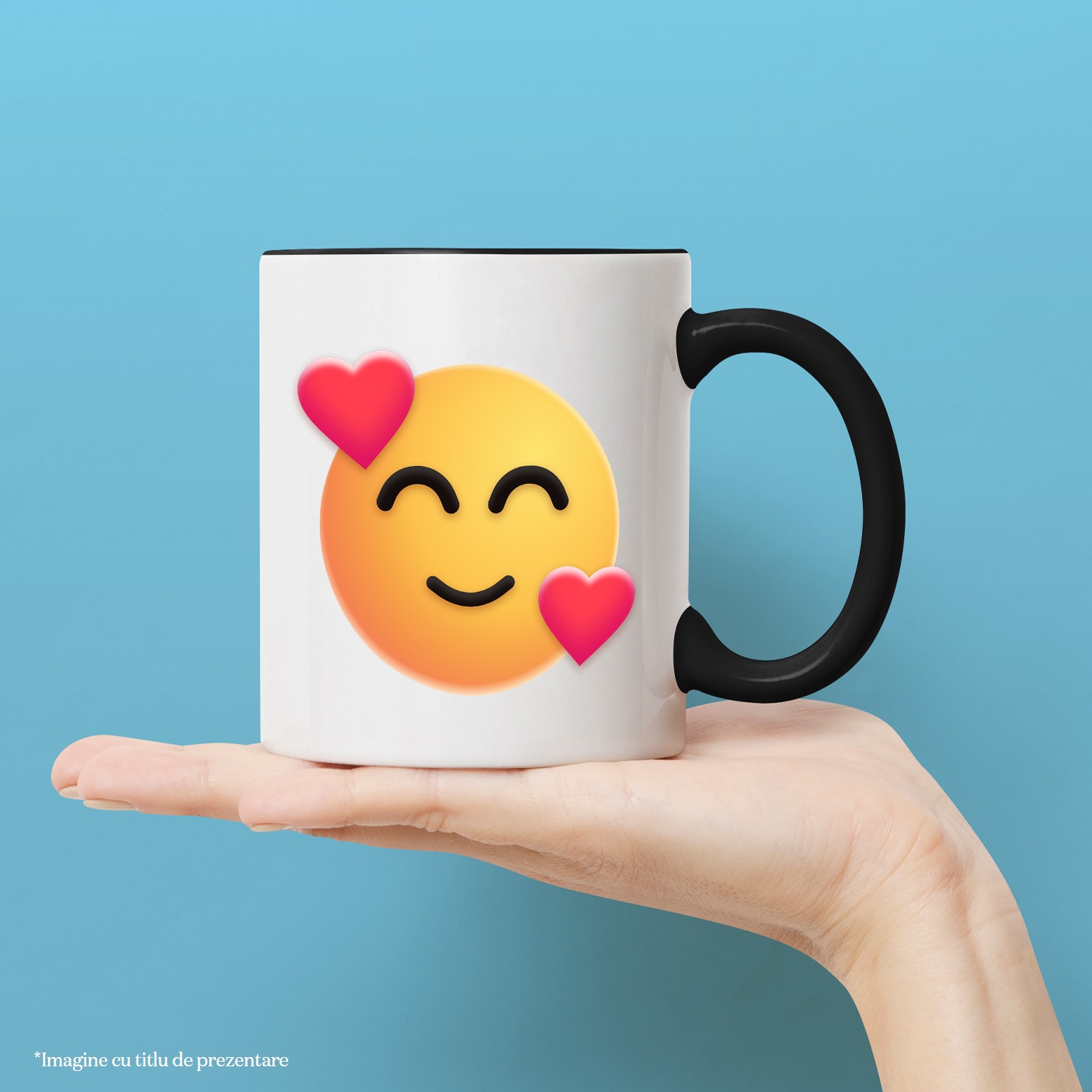 Cana Cu Emoticon, Inimi, Iubire, Emoji, Multicolor 330 ml, Ceramica cu ...