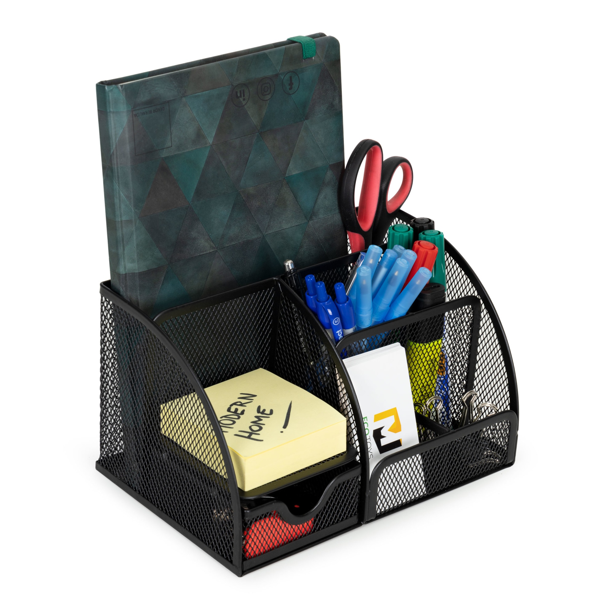 Organizator de birou cu 6 compartimente, Modernhome, Metal, 0.5 kg, 22 ...