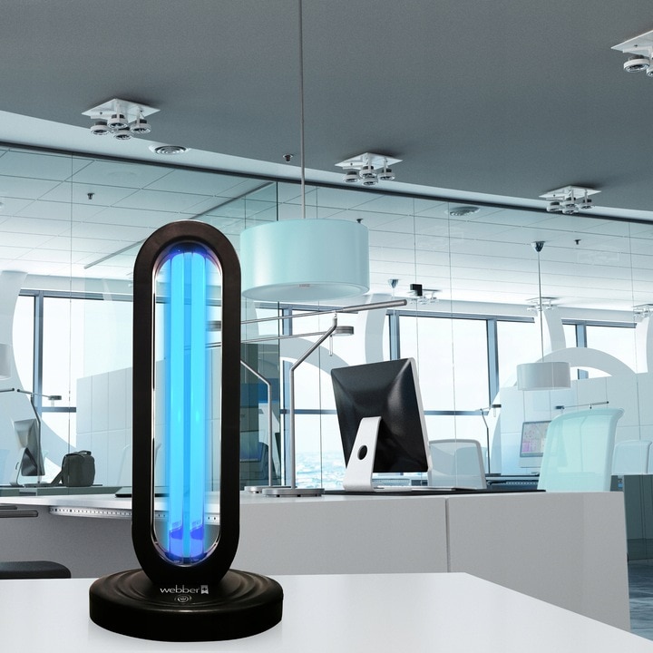 Lampa UV-C portabila pentru sterilizare si dezinfectare, Webber, 38W, Albastru\Negru - eMAG.ro