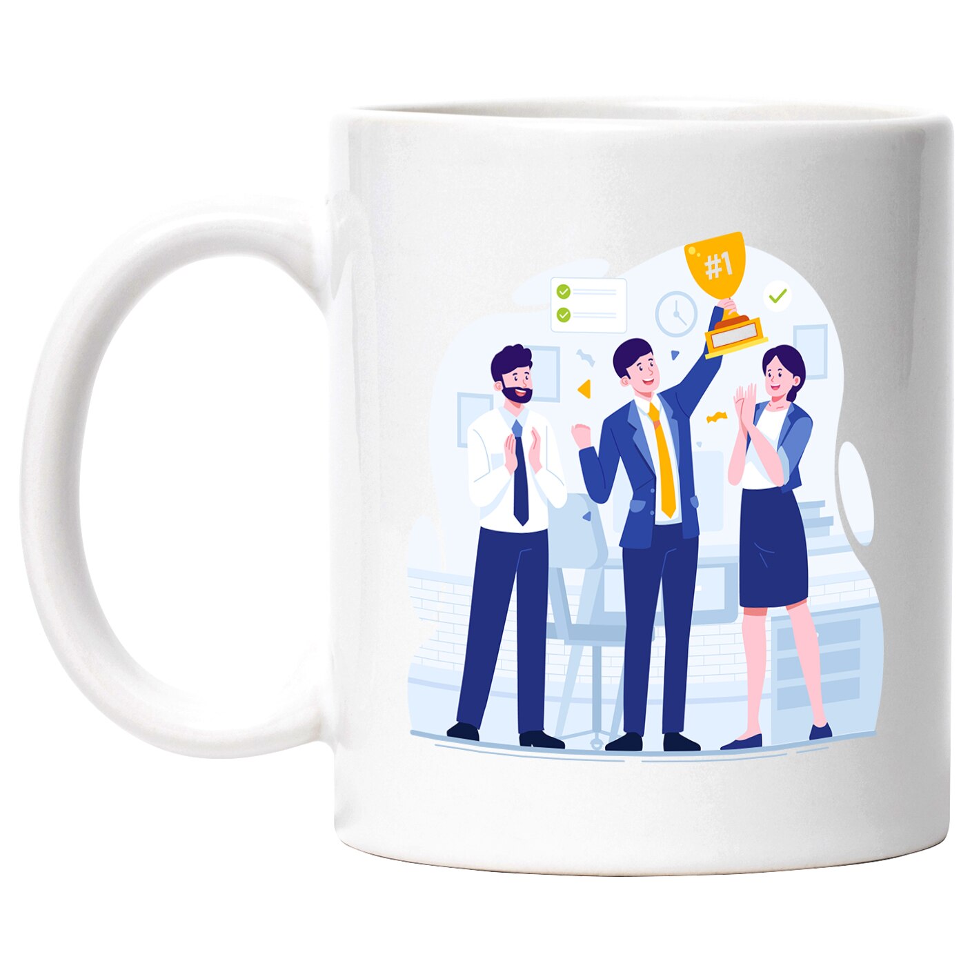 Cana Cu Trofeu, Echipa, Business, Birou, Multicolor 330 ml, Ceramica cu ...