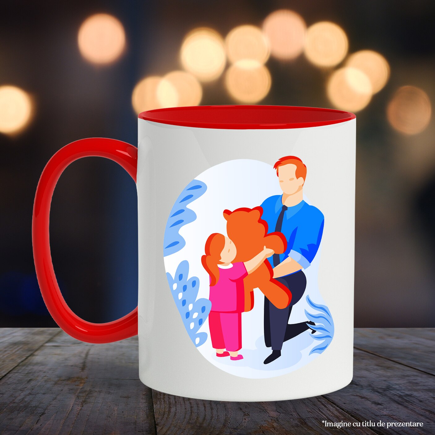 Cana Cu Familie, Copil, Tata, Urs De Plus, Multicolor 330 ml, Ceramica ...