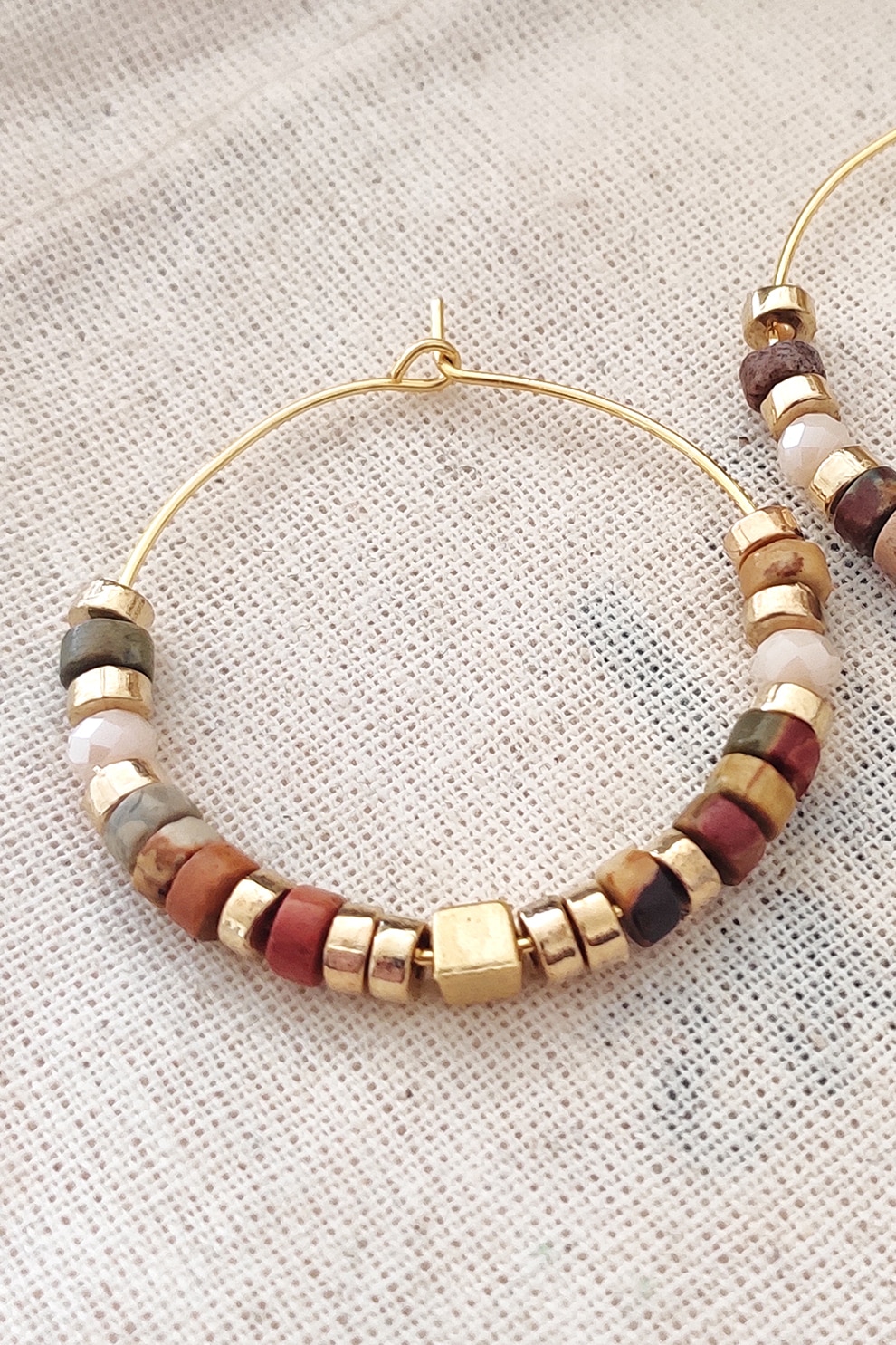 Atelier Miu Обеци с мъниста Златист Бордо Кафяв Emag Bg