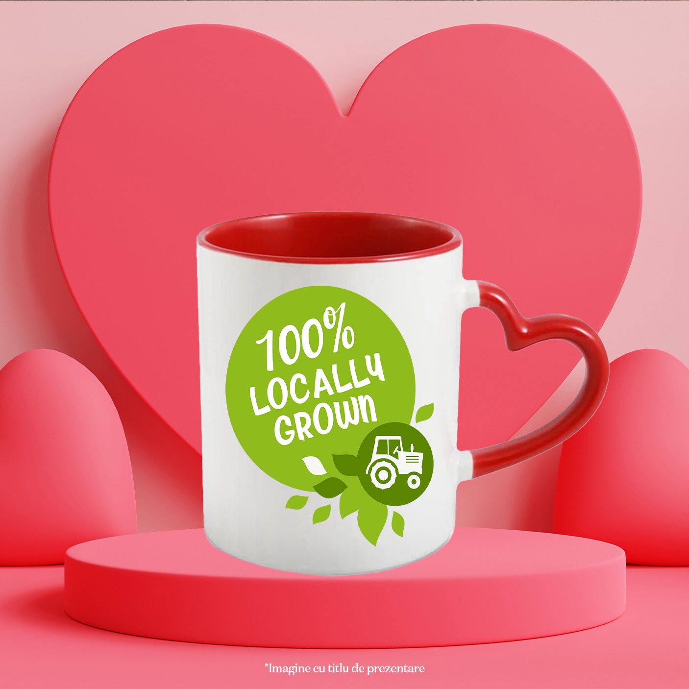 Cana Cu Mesaj In Engleza 100% Locally Grown, Crescut Local, Frunze ...