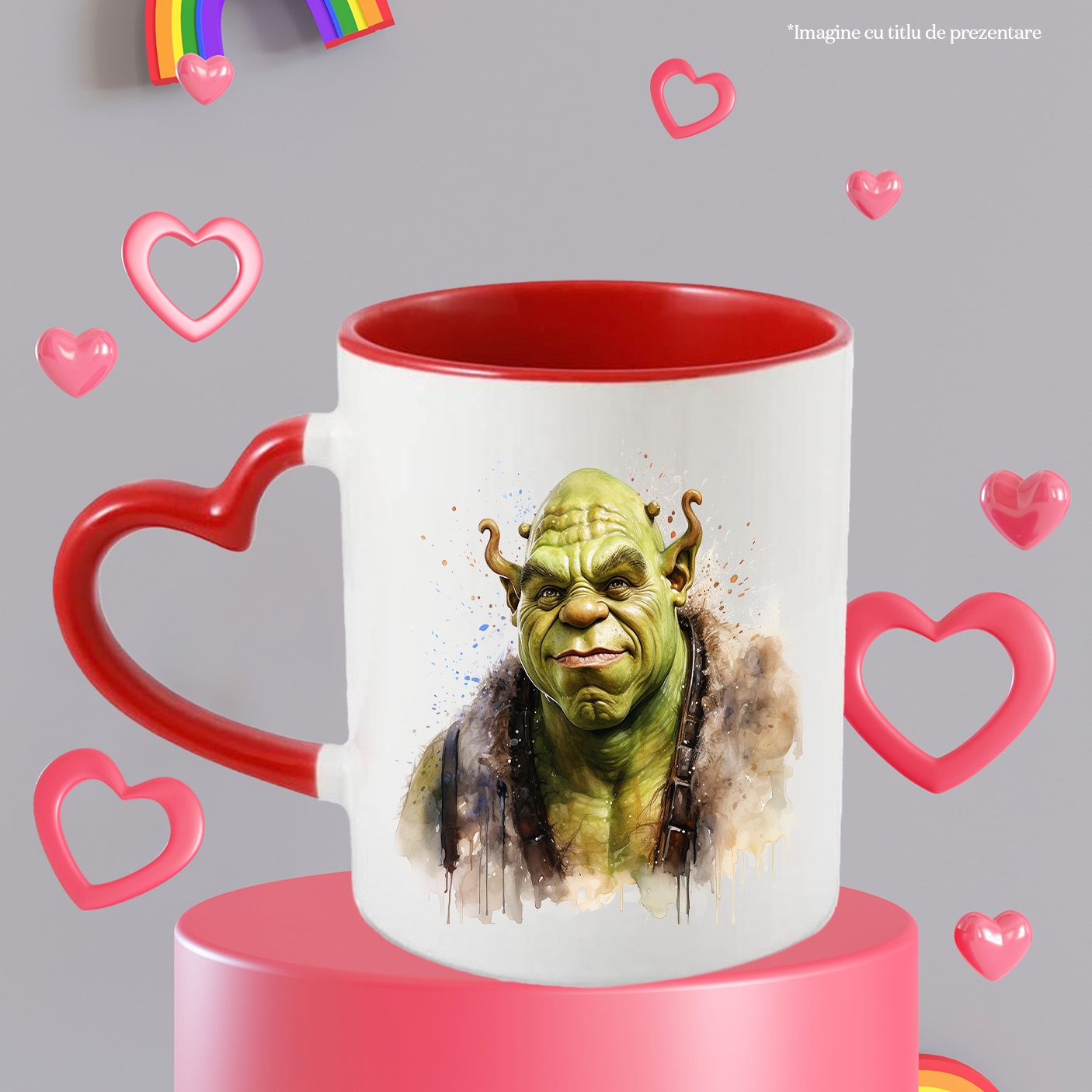 Bögre Shrekkel, Portré, Capcaun, Karakter, Mellény, Pöttyös, Többszínű ...