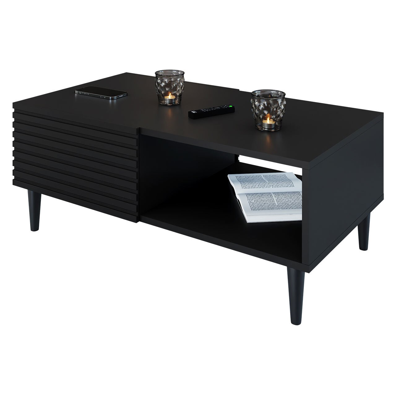 Masuta pentru cafea Sorleto 1K, Mirjan24,100x55x41 cm, negru - eMAG.ro