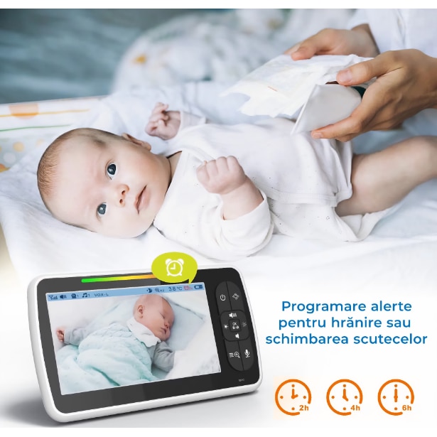 Baby Monitor cu Camera Video-Audio pentru supraveghere bebelusi fara ...