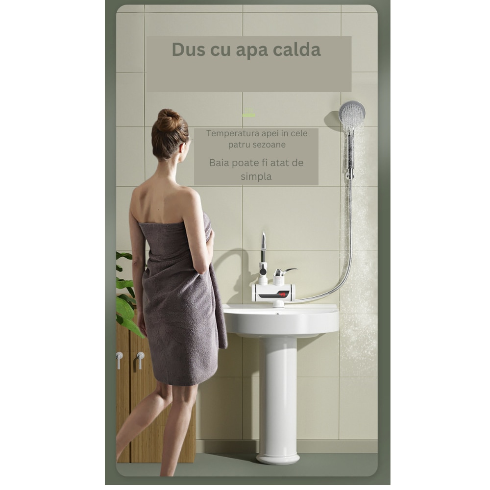 Robinet electric cu para dus pentru apa calda Instant, montare pe ...