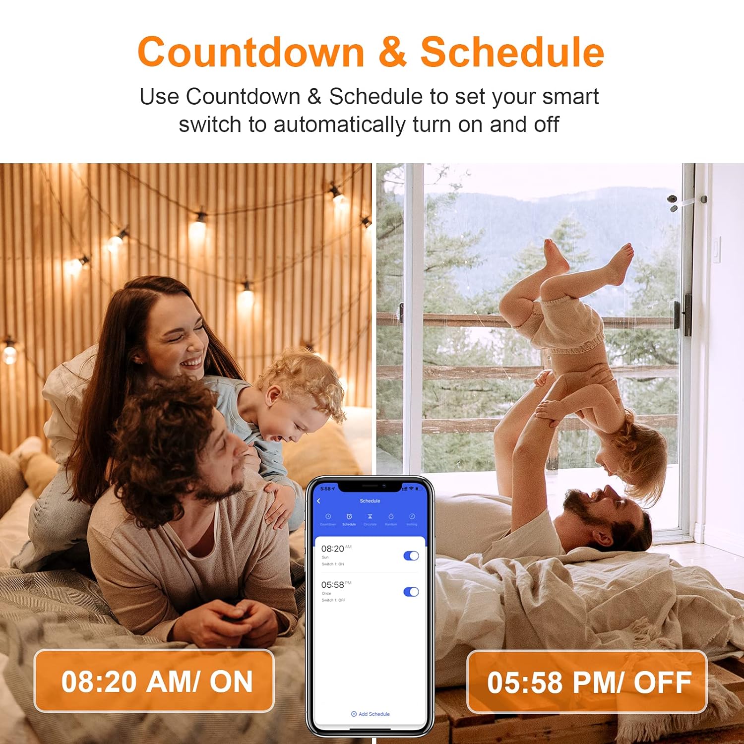 Comutator inteligent de perete, Antela, WIFI, Alexa Google Home, Alb ...