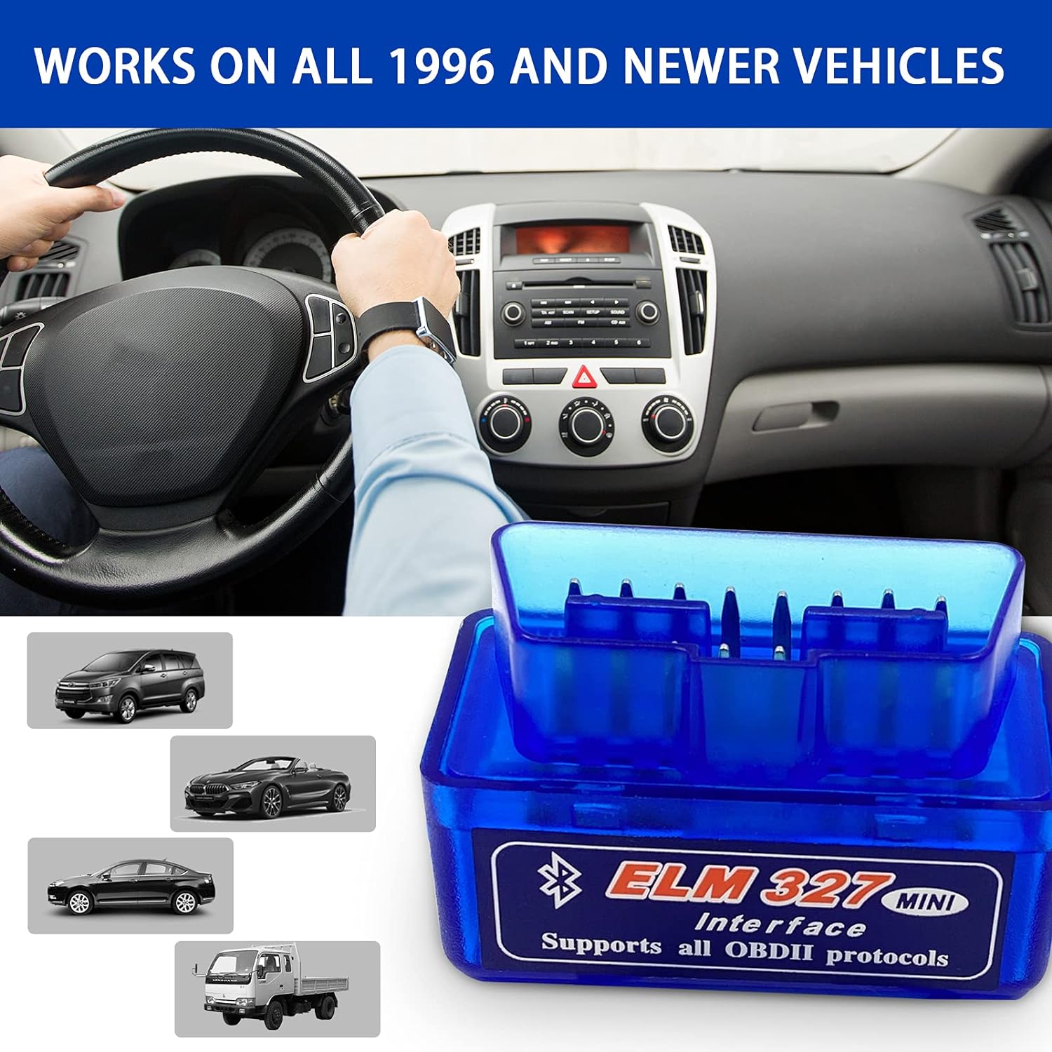 Tester auto, ELM, OBD2, Bluetooth, Albastru - eMAG.ro