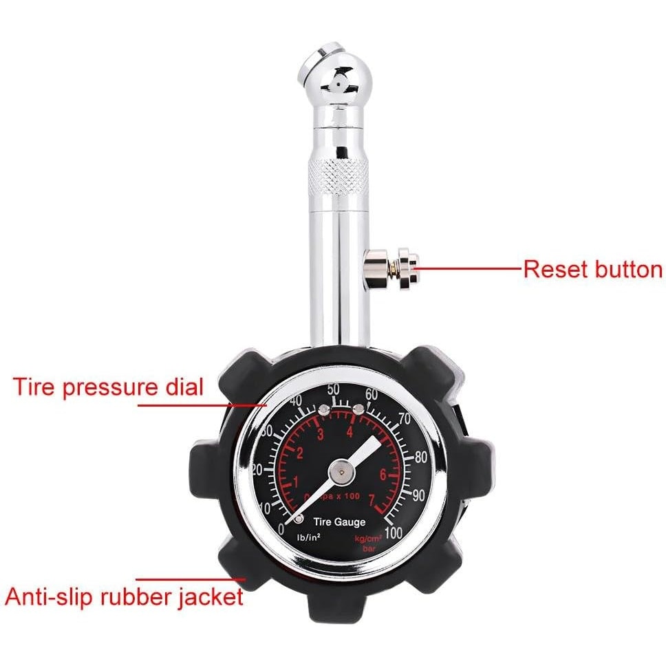 Manometru digital pentru presiune anvelope, Jormftte, 100PSI, Negru ...