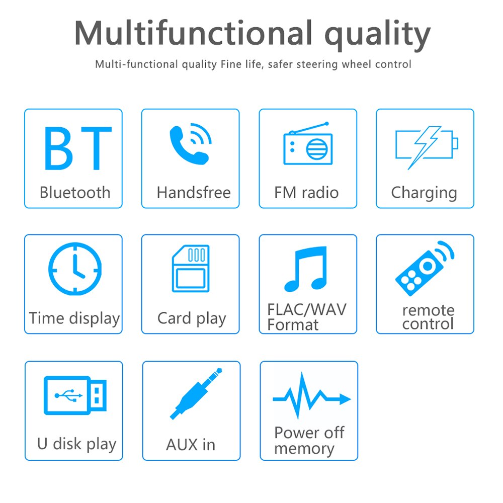 Radio mp3 Player, casetofon auto cu butoane tactile, Telecomanda ...