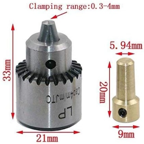 Mini mandrina electrica de gaurit, Mmgoqqt, Otel, 3.17 mm, 21.5 mm ...