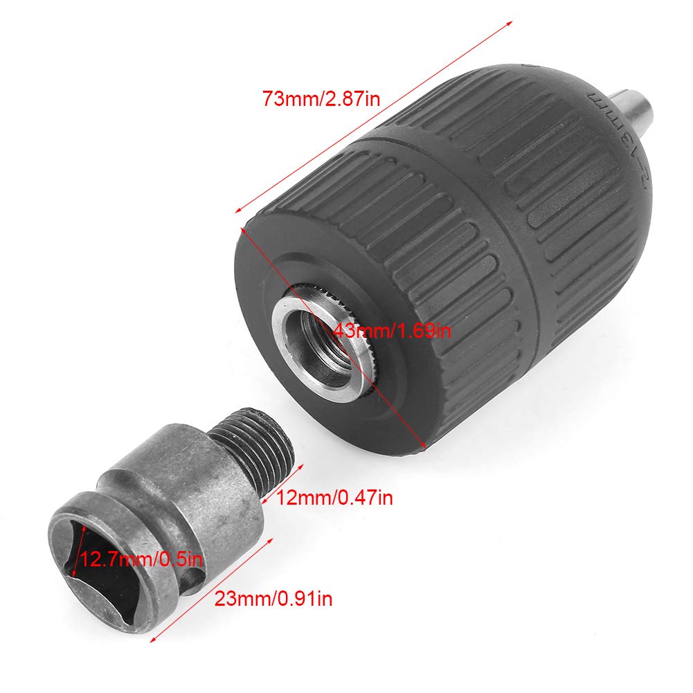 Mandrina cu adaptor, Mmgoqqt, Tija hexagonala, 1/4", 1/2"-20UNF, Negru ...