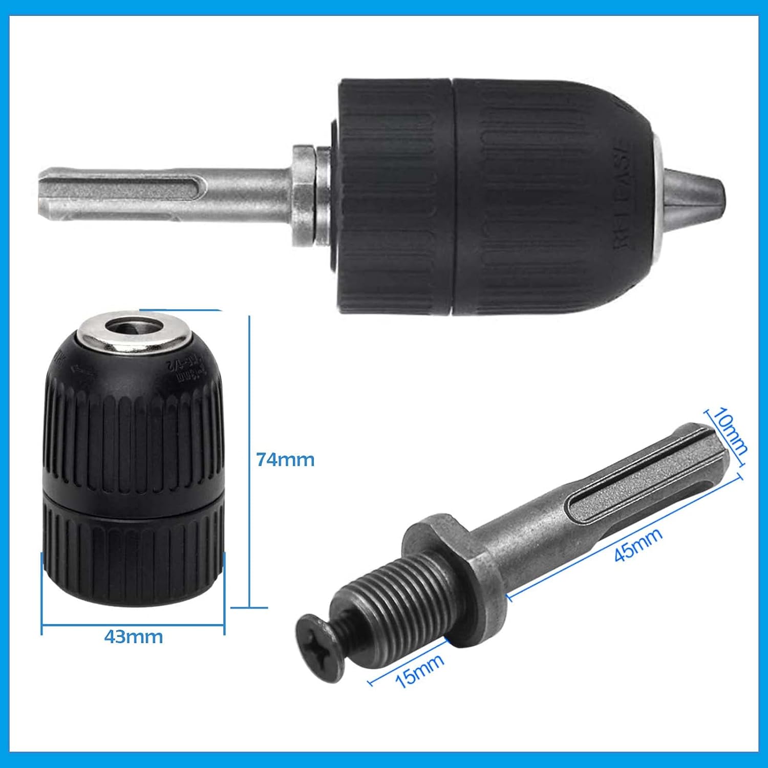 Adaptor mandrina QttvbTna, 2-13mm, 1/2'' SDS, set - eMAG.ro