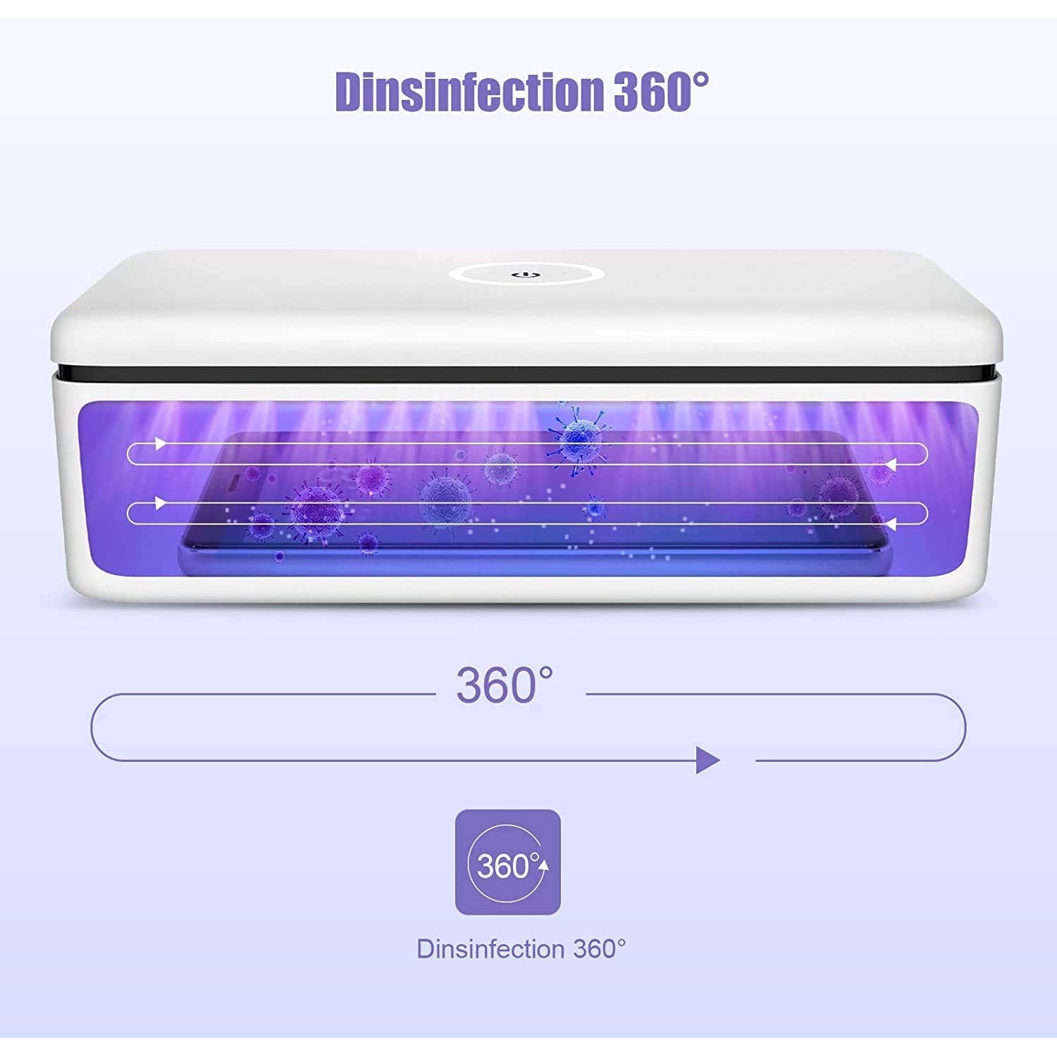 Sterilizator Portabil 59S UV-C LED S2 Pentru Casa/Hotel/Birou Omoara 99.9 Bacterii Germeni ...