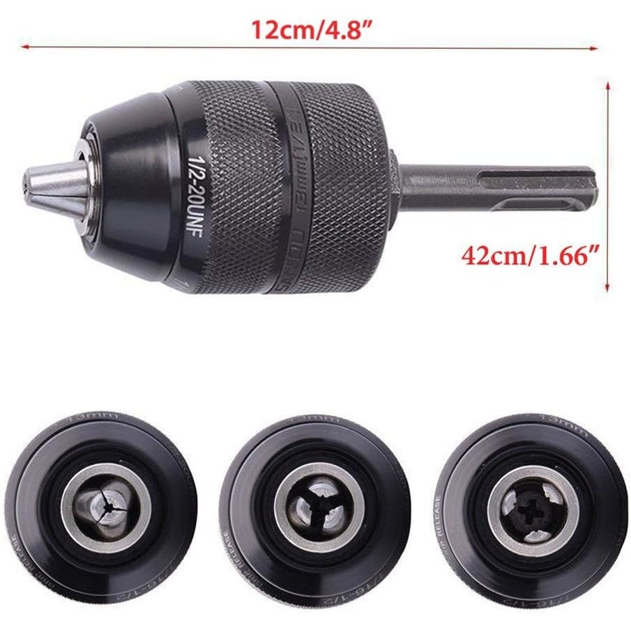 Adaptor mandrina cu eliberare rapida, Mmgoqqt, Metal, Negru - eMAG.ro
