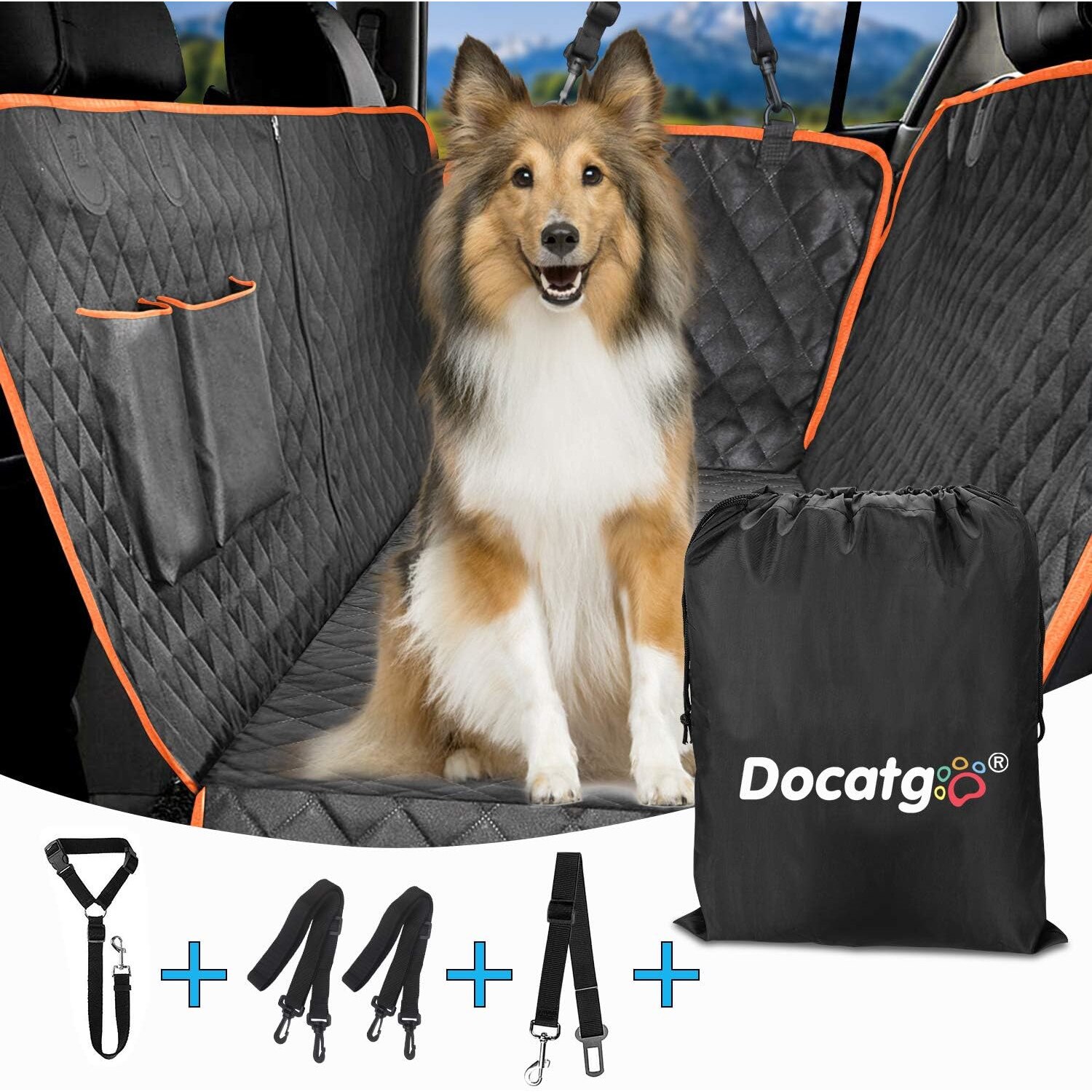 Husa protectie auto pentru caini Mmgoqqt, 137x147 cm, Negru - eMAG.ro