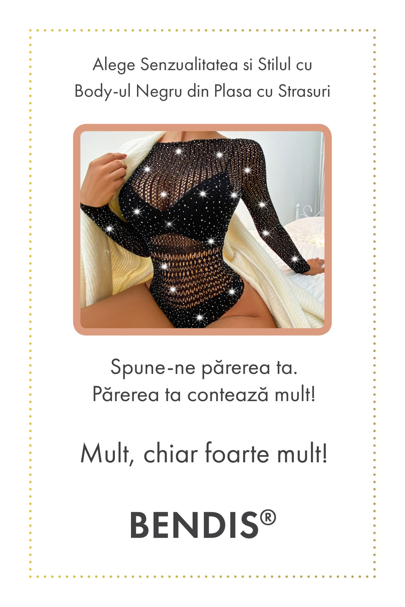 Body negru din plasa, cu strasuri stralucitoare, elastic, marime unica ...