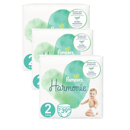Комплект 3 опаковки пелени, PAMPERS, № 2 4-8 кг, 117 бр. - eMAG.bg