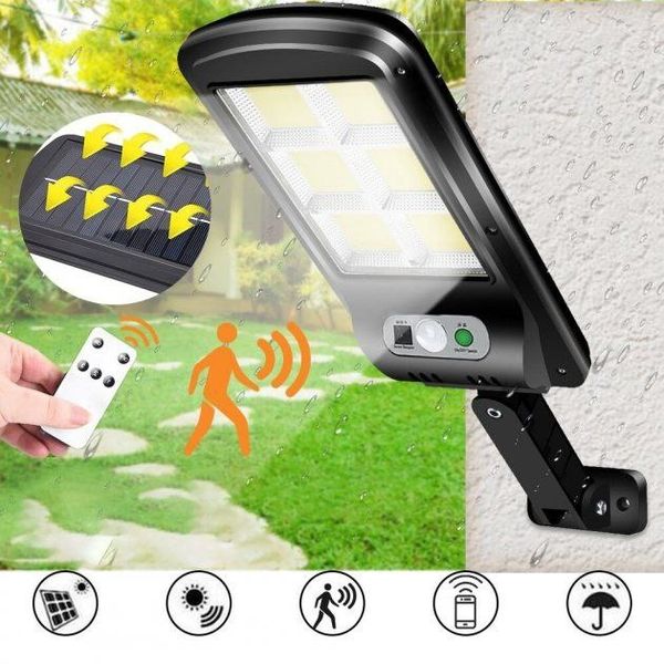 Lampa Solara stradala cu Telecomanda, 90W, 96 LED-URI COB, Cu Senzor de ...