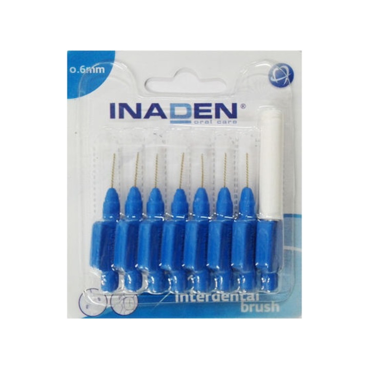 Periute interdentare INADEN 0,6 mm Albastre x8 - eMAG.ro