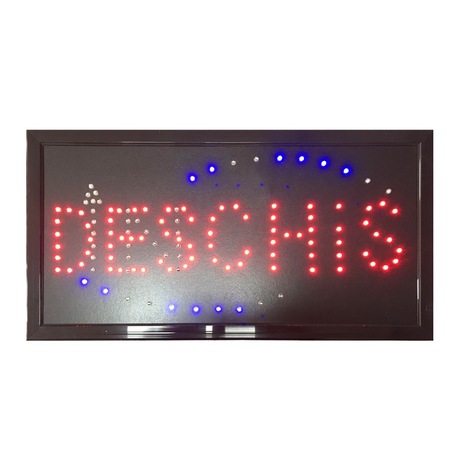 Panou afisaj, 48x25 cm, mesaj inchis/deschis, uz intern/extern, negru ...