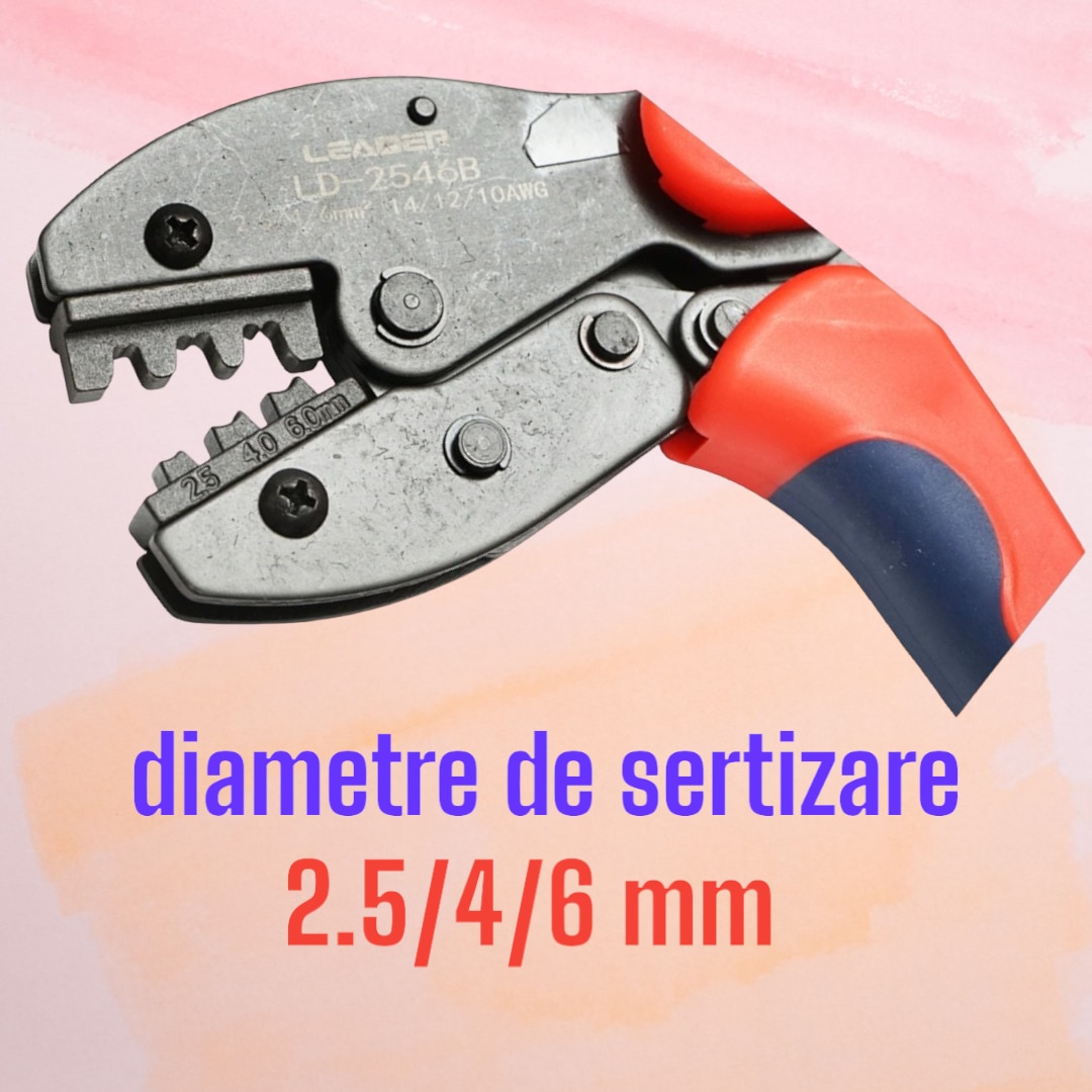 Cleste sertizare cabluri, diametre 2.5/4/6 mm - eMAG.ro