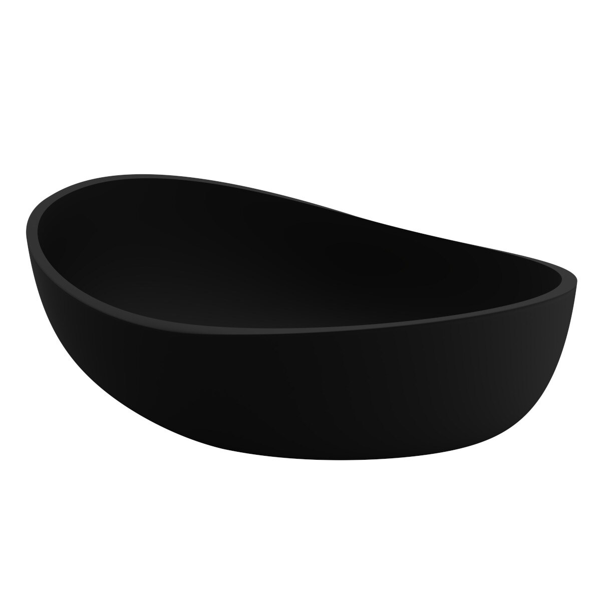 Cada de baie, freestanding, compozit mineral, ventil negru inclus ...