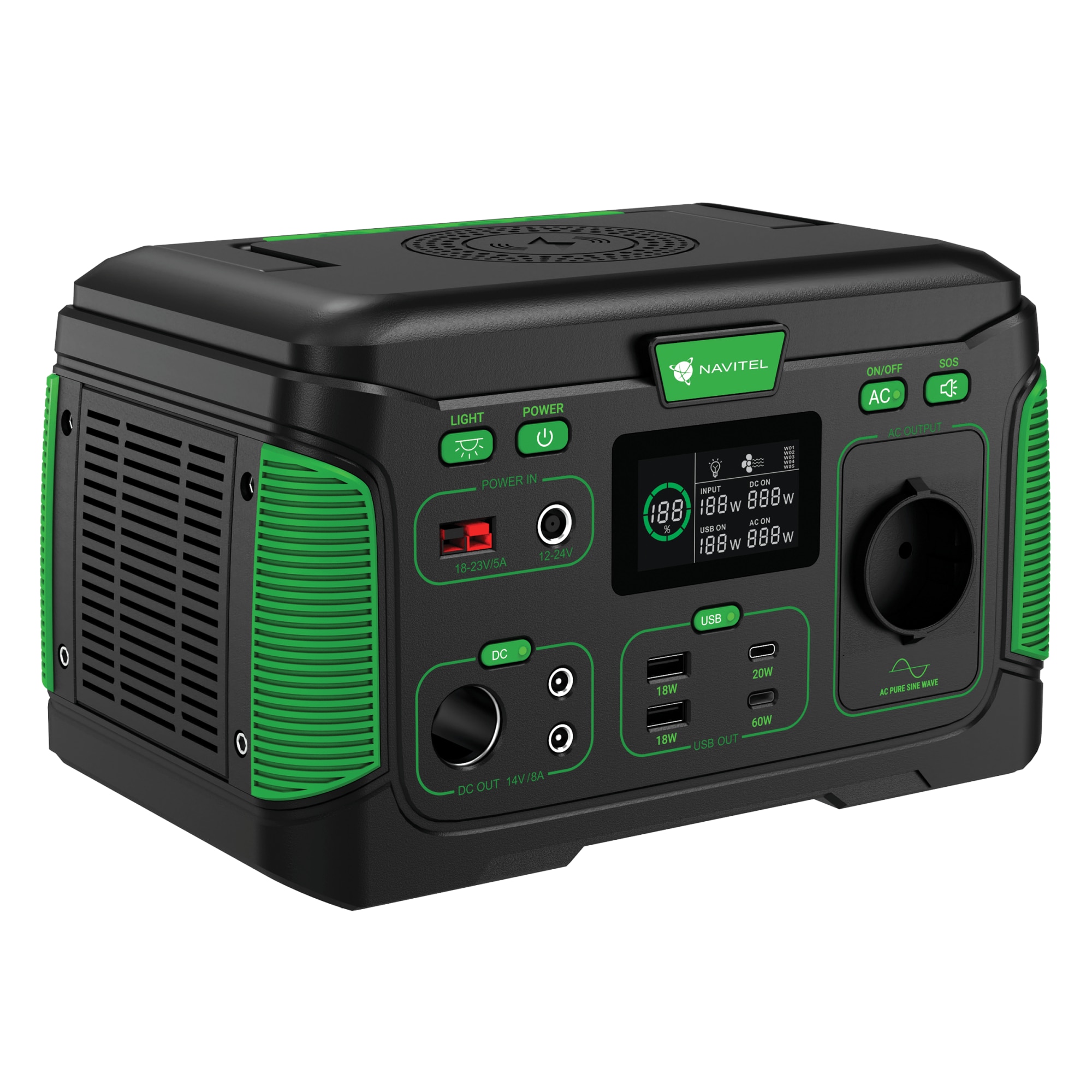 Statie de Alimentare Portabila NAVITEL NS500, Anderson 30A, 500W, USB-C ...