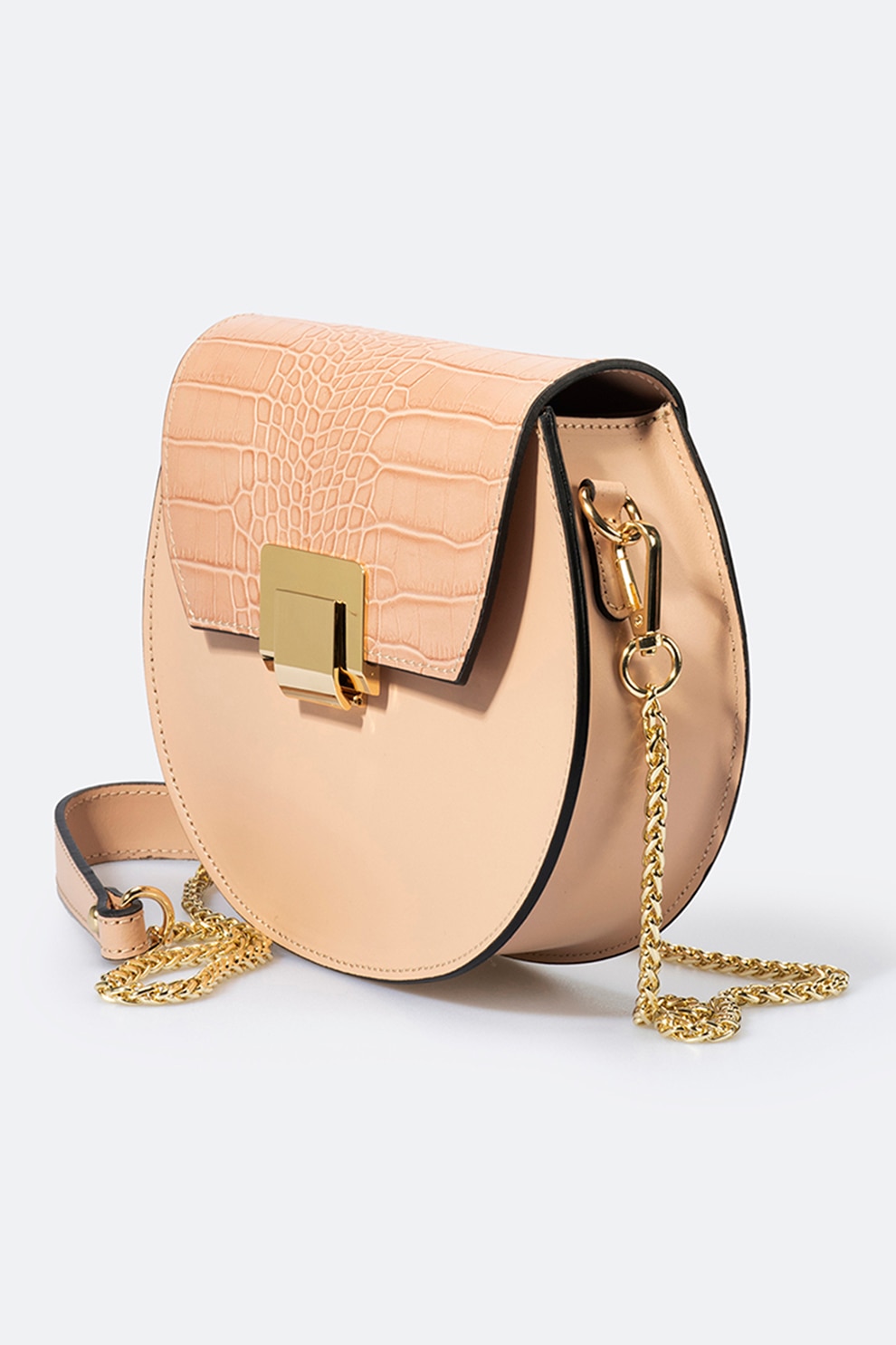 Massimo Castelli, Geanta crossbody de piele cu aspect de piele de ...
