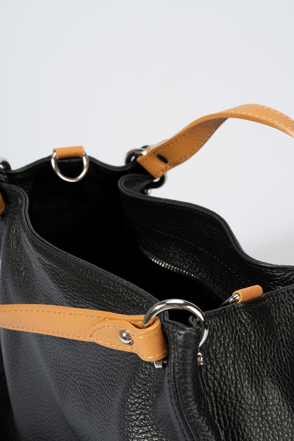 Massimo Castelli, Geanta shopper din piele cu aspect texturat, Negru ...