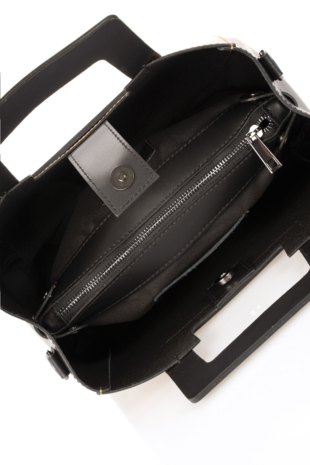 Massimo Castelli, Geanta din piele cu bareta detasabila, Negru, Camel ...