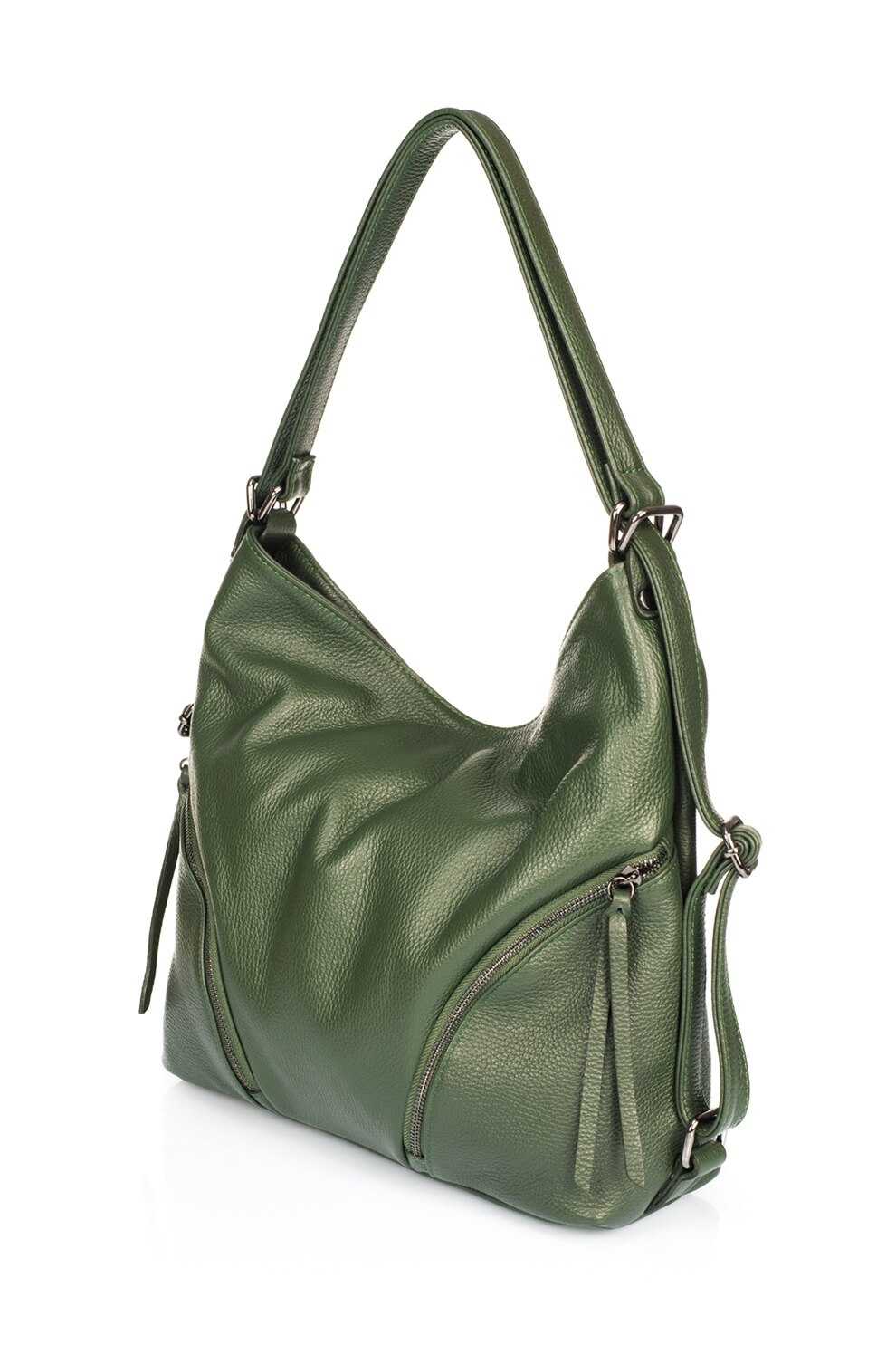 Massimo Castelli, Geanta hobo de piele, Verde - eMAG.ro