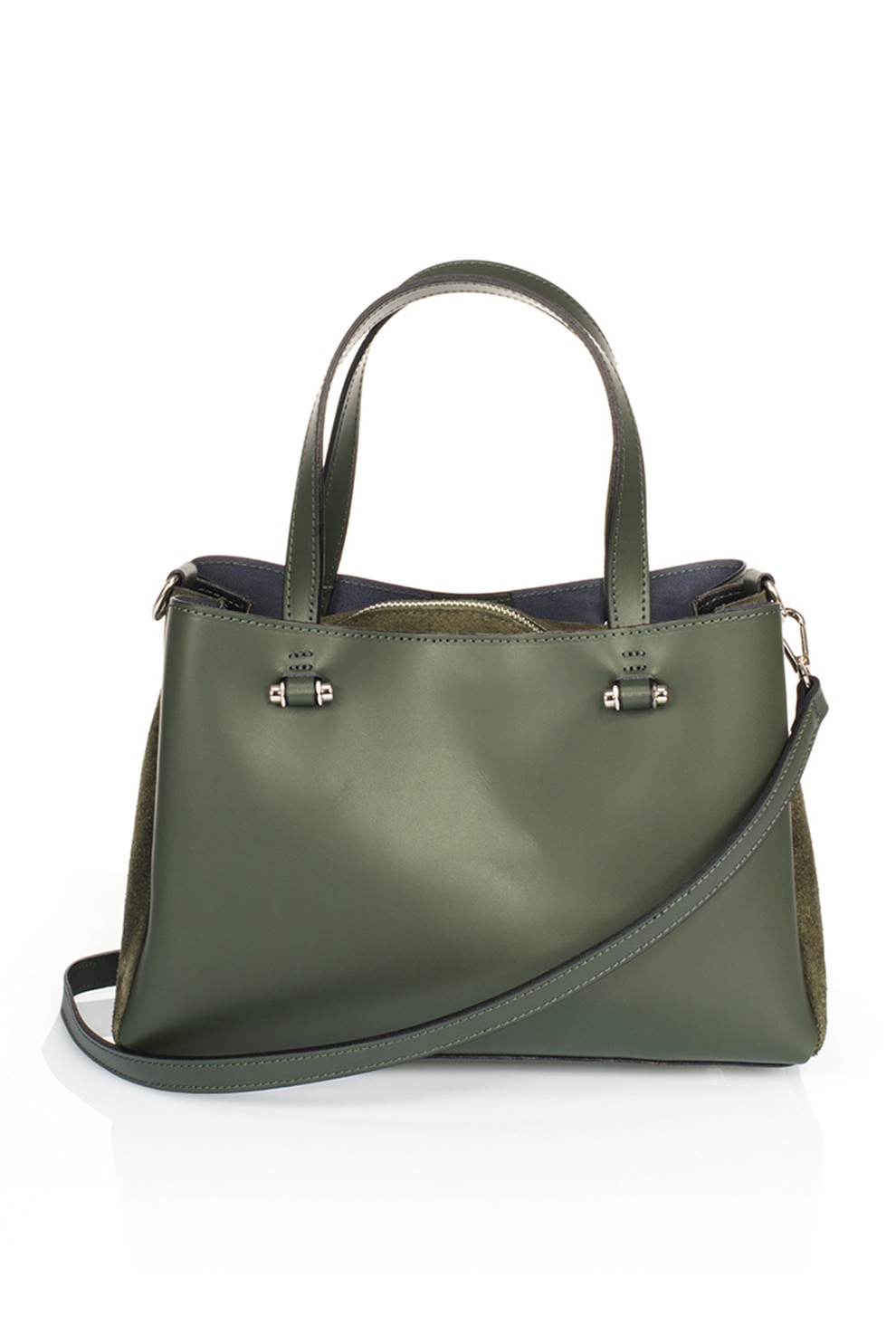 Massimo Castelli, Geanta shopper din piele, Sparanghel - eMAG.ro