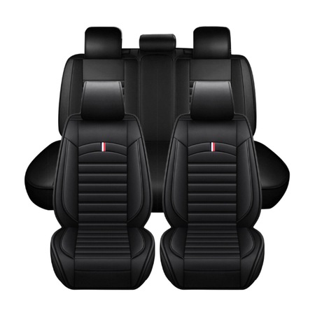 Set Huse Auto Fata Spate Universale Linii, Piele eco, Negru - eMAG.ro