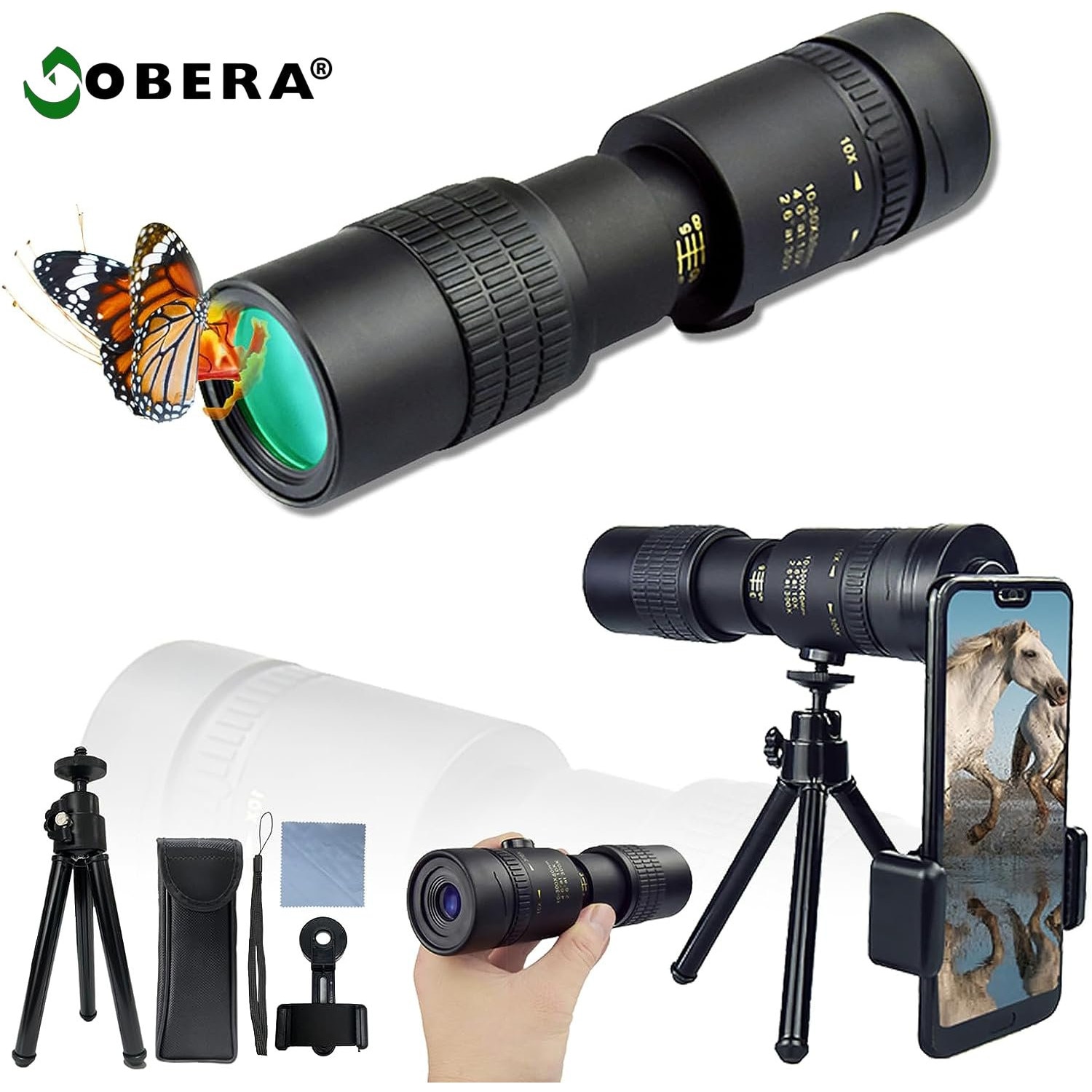 goBERA professzionális HD teleszkóp monokuláris, 4K, 10-300X40 mm, BAK4 ...