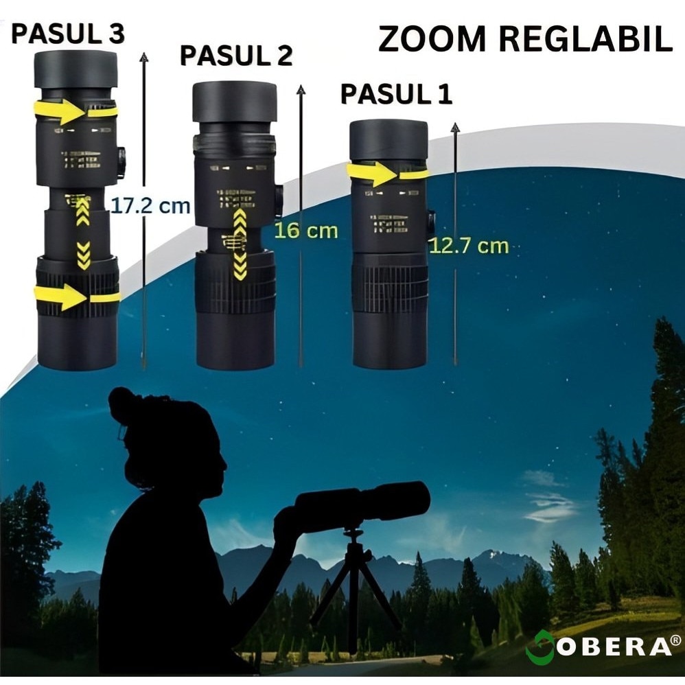 Monoclu Telescop Profesional HD goBERA®,4K,10-300X40mm, Prisma BAK4 ...