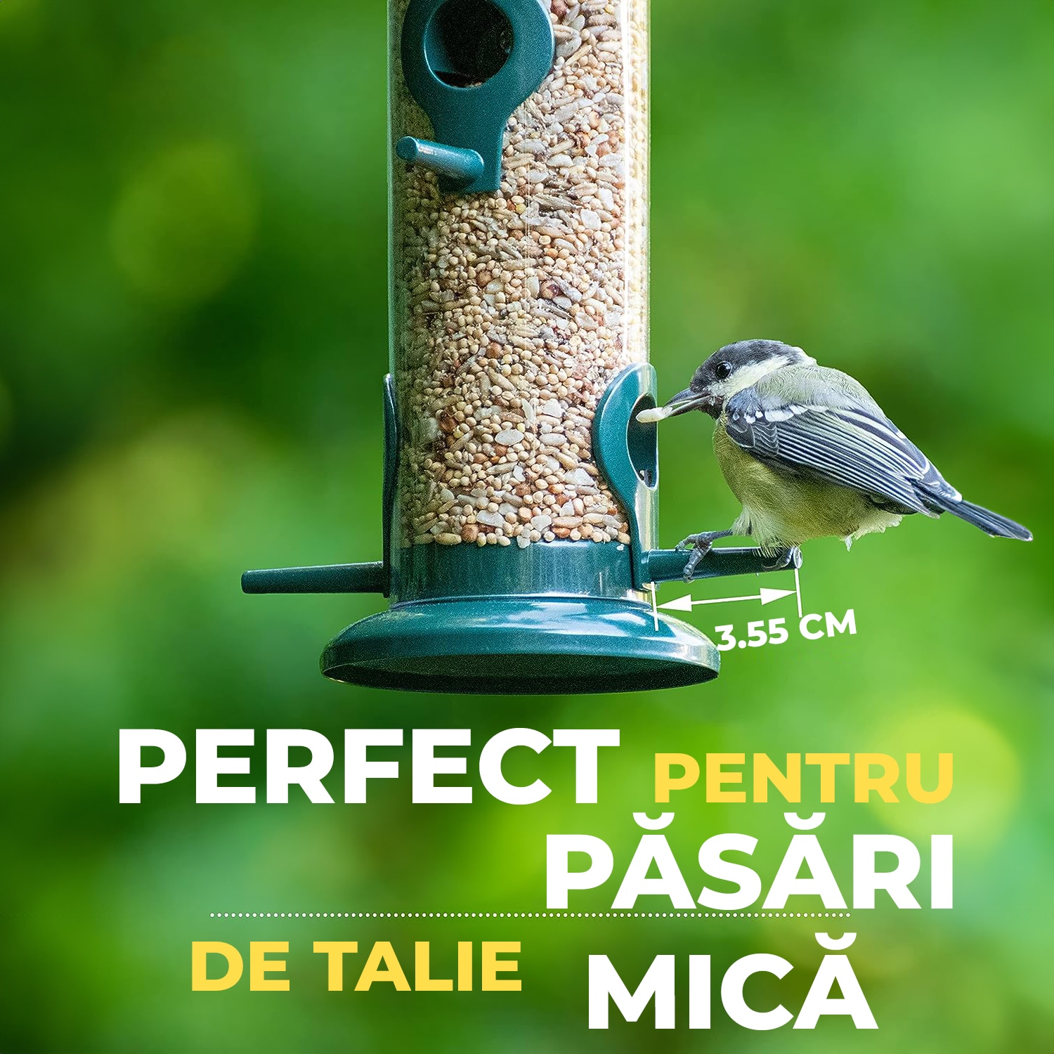 Hranitor exterior pentru pasari, rezistent la vant si ploaie, din metal ...